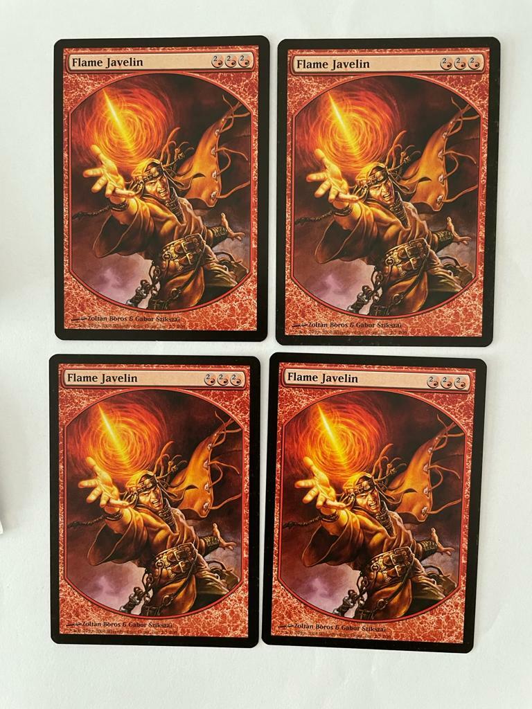 MTG 4X PROMO DCI FLAME JAVELIN MINT TEXTLESS MAGIC THE GATHERING CARD ...