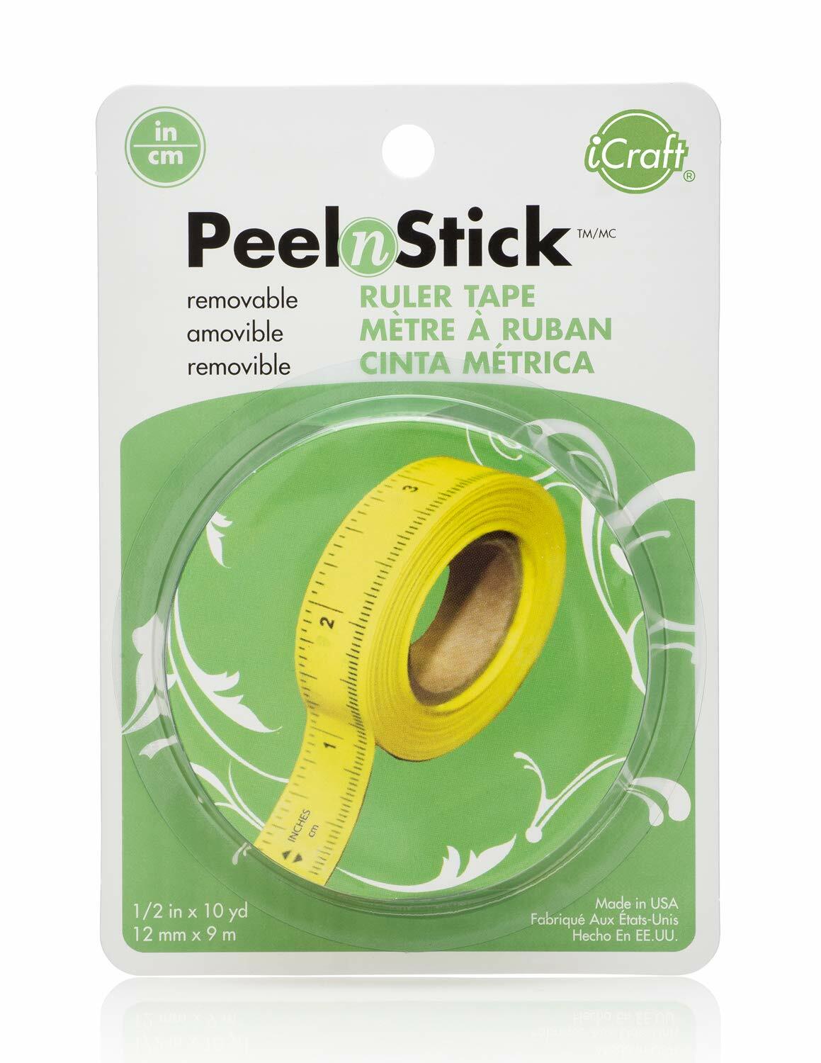 iCraft PeelnStick Removable Ruler Tape, 1/2" x 10 Yards, x10 Yards ...