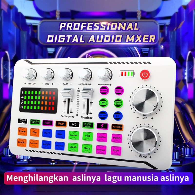 F998 Podcast Equipment Bundle with Audio Interface,Voice Changer, M998 ...