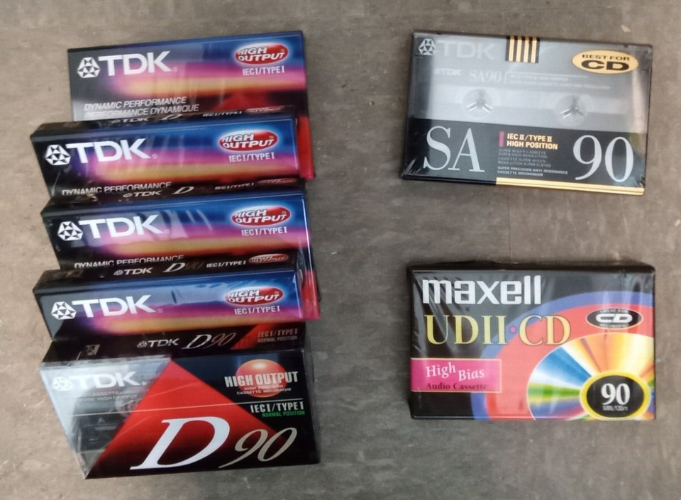 Lot of 7 New TDK & Maxwell Cassette Tapes D90 SA90 CD90 | eBay