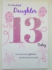 Daughter 13th Birthday Card 13 Word & Balloon Design Happy Lovely Verse ...