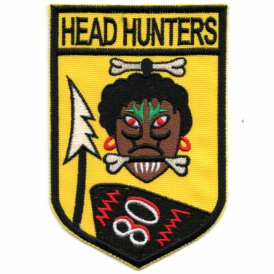 4.7" USAF Air Force 80FS Headhunters Shield Yellow Korea Juvat ...
