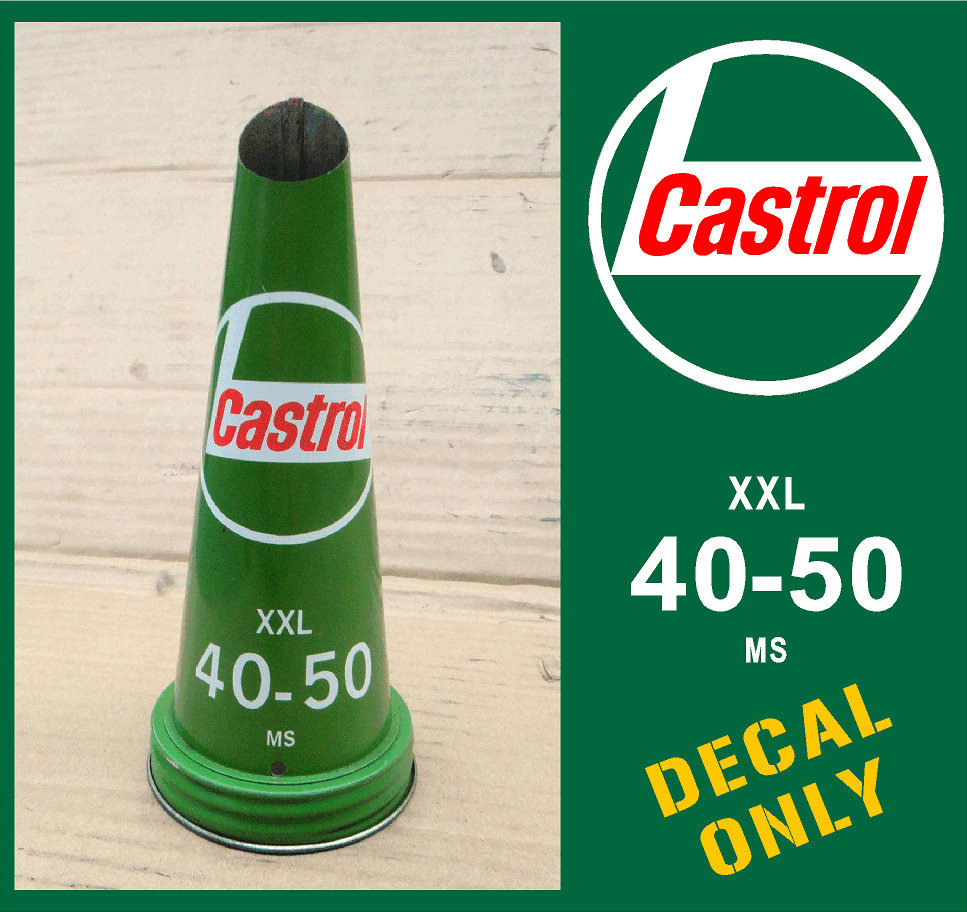 VINTAGE CASTROL BOTTLE POURER Decal Sticker Garage Mancave Motoroil ...
