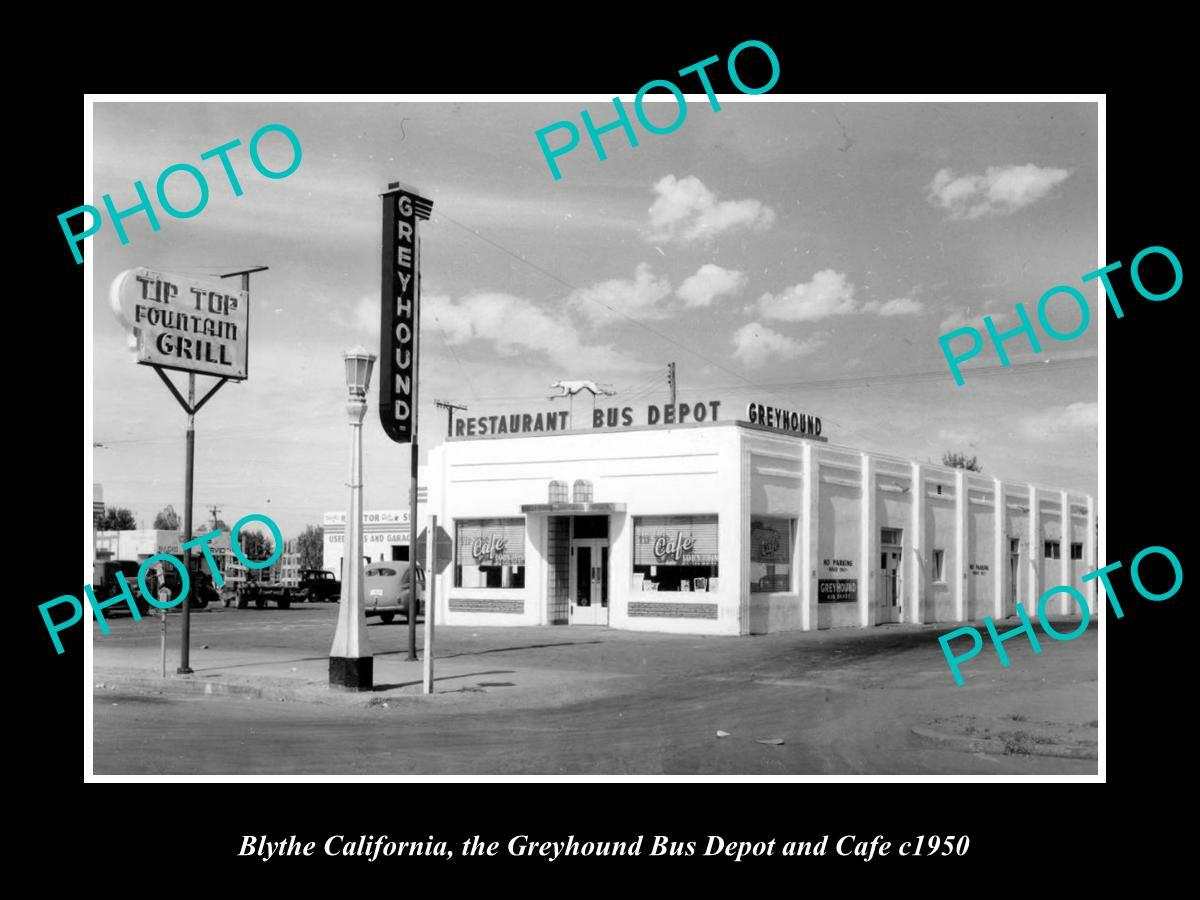OLD 8x6 HISTORIC PHOTO OF BLYTHE CALIFORNIA THE GREYHOUND BUS DEPOT ...
