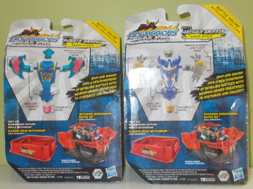 2 Beyblade Shogun Steel Beywarriors Archer Griffin & Pirate Orochi 2013 ...
