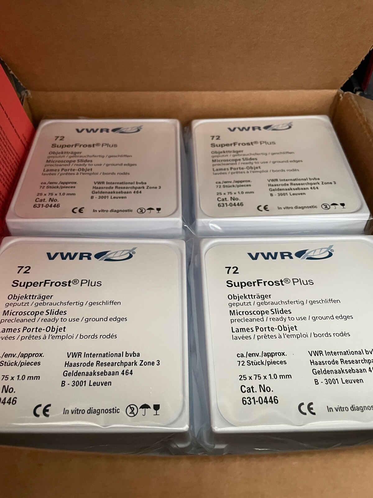 20 Packungen VWR 631-0446 Objektträger SUPERFROST Plus blau 25x75x1mm ...
