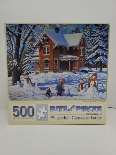 Making New Friends Artist Sloane Christmas Snowman 500 Piece Puzzle New ...