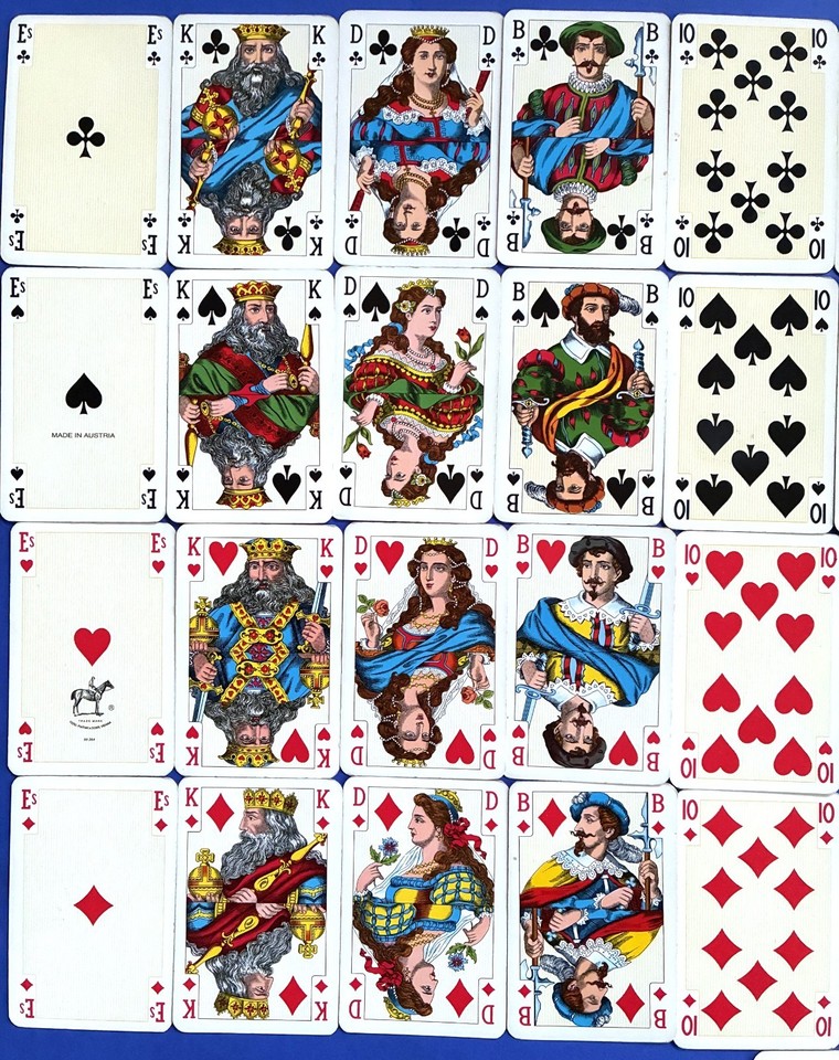 Card Game Rosette 56 Bl Piatnik No 1414 Romme Bridge Whist Canasta ...