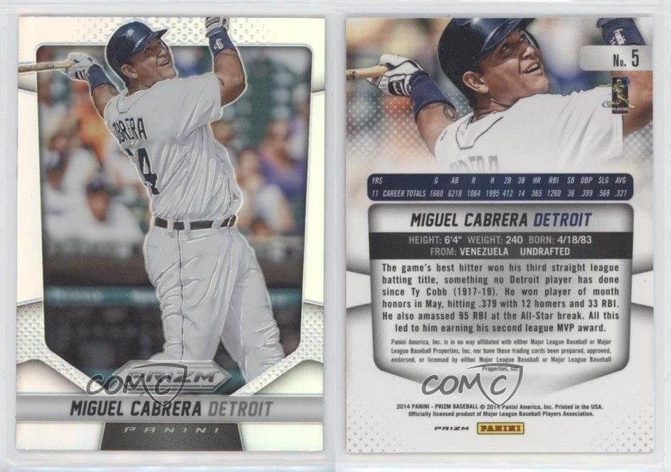 2014 Panini Prizm Silver Prizm Miguel Cabrera #5 0w7 | eBay