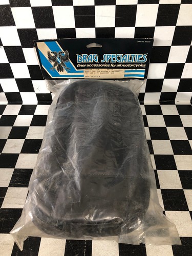 Vintage Drag Specialties Black Short Pad passenger Backrest Seat ...