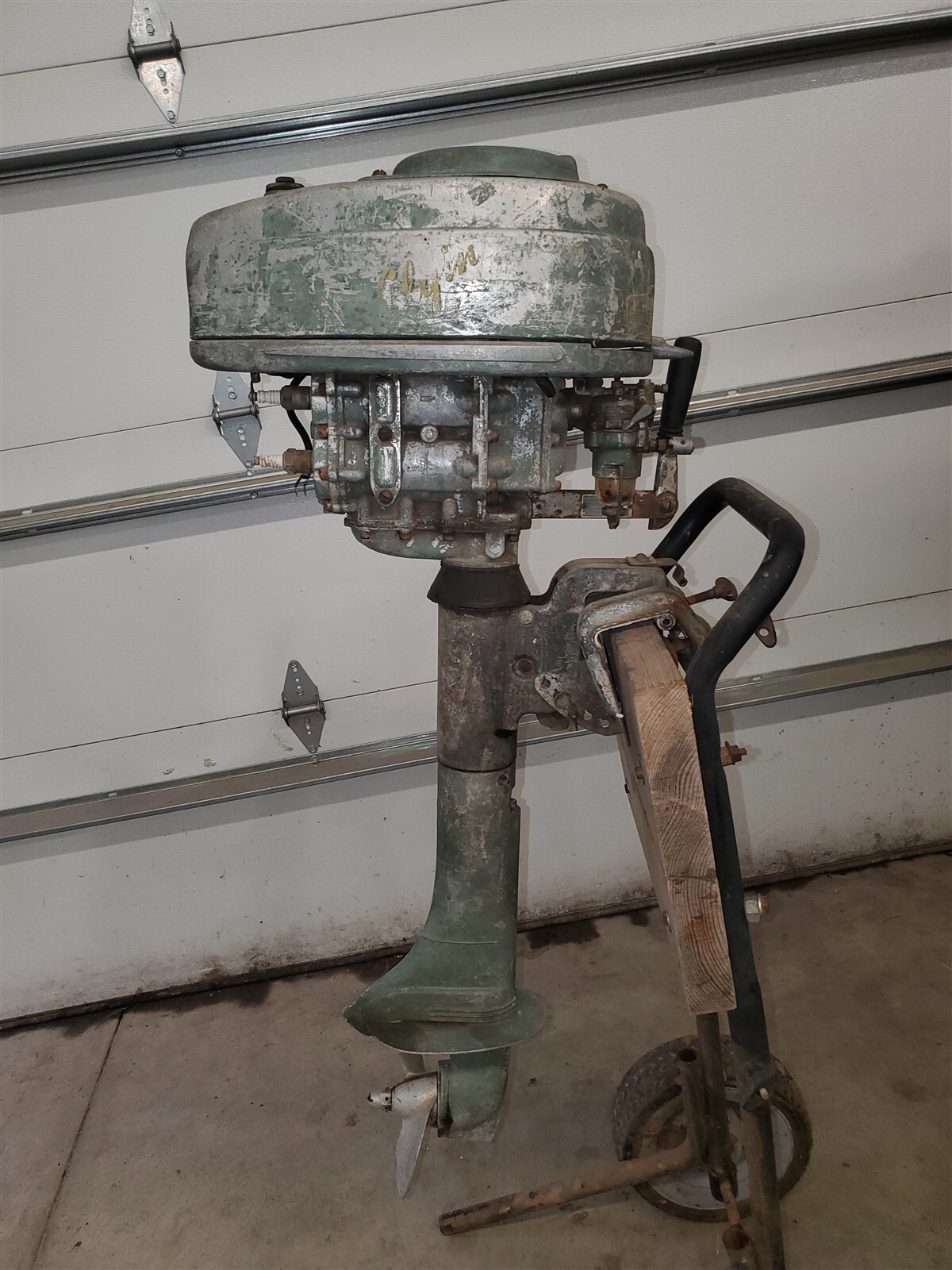 1949 Sears outboard motor 571 Elgin 5hp lower unit drive prop tiller ...