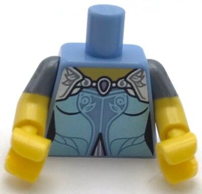 Lego New Minfigure Torso Dress Yellow Neck Lavender Shoulders and Shiny ...