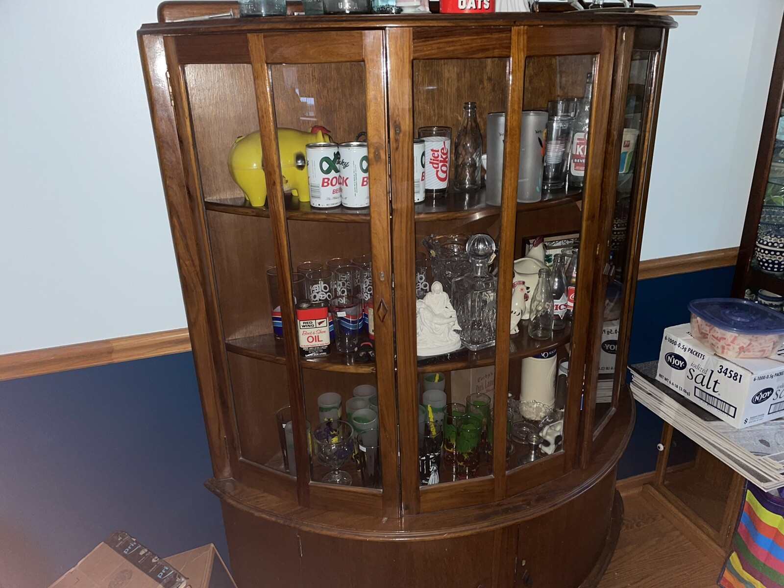 Vintage Half Round Display Cabinet Curio English ? | eBay