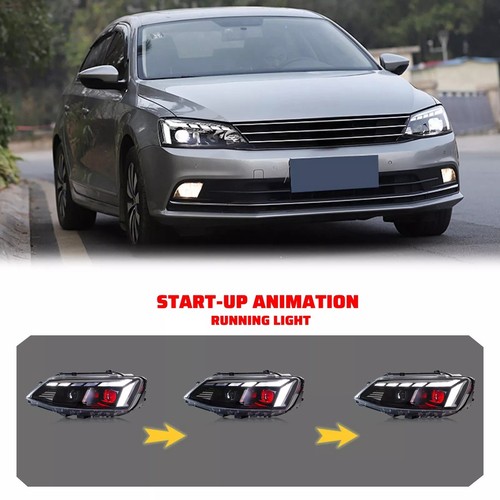Pair LED Headlights Fit for Jetta MK6 2012-2018 Front Lamps Sequential ...