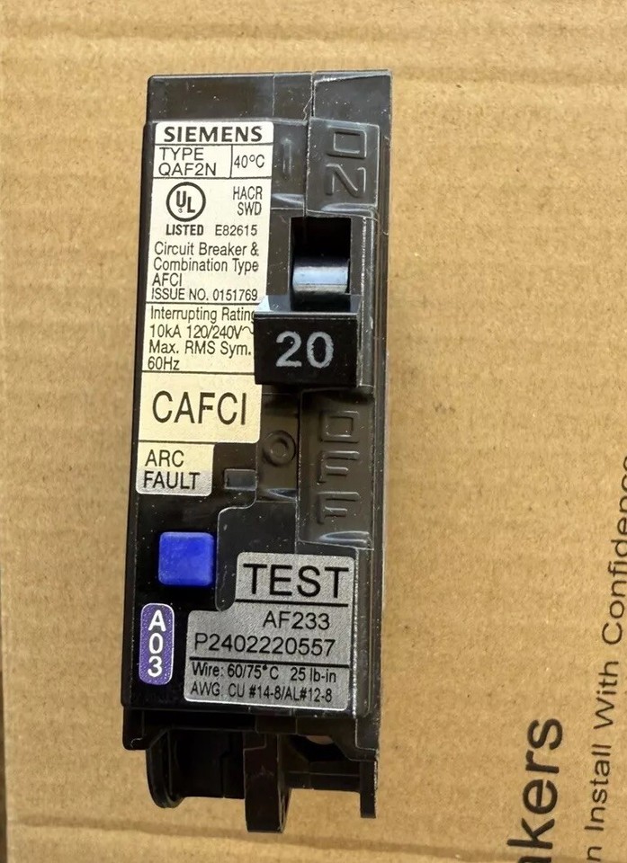 Siemens QA120AFCN Circuit Breaker .10X Each Box 804766906671| eBay