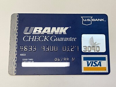 U. S. Bank ️UBank Visa Check Guarantee Card ️Expired in 1999 | eBay