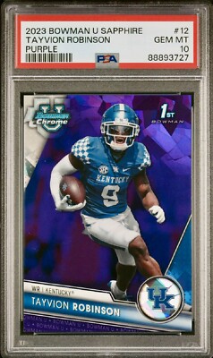 2023 Bowman U Sapphire Tayvion Robinson Rookie RC Purple #/10 PSA 10 | eBay