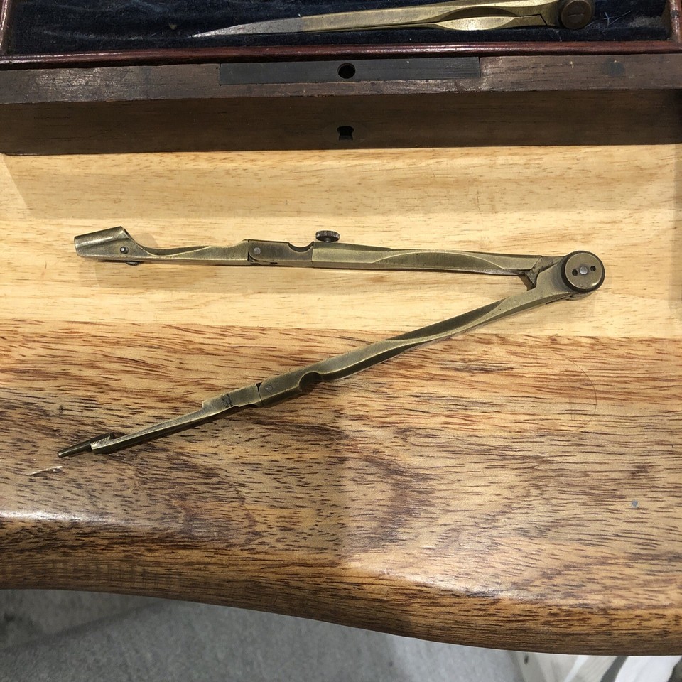 16 Piece Antique Technical Drawing/Mapping Instruments in Wooden Box | eBay