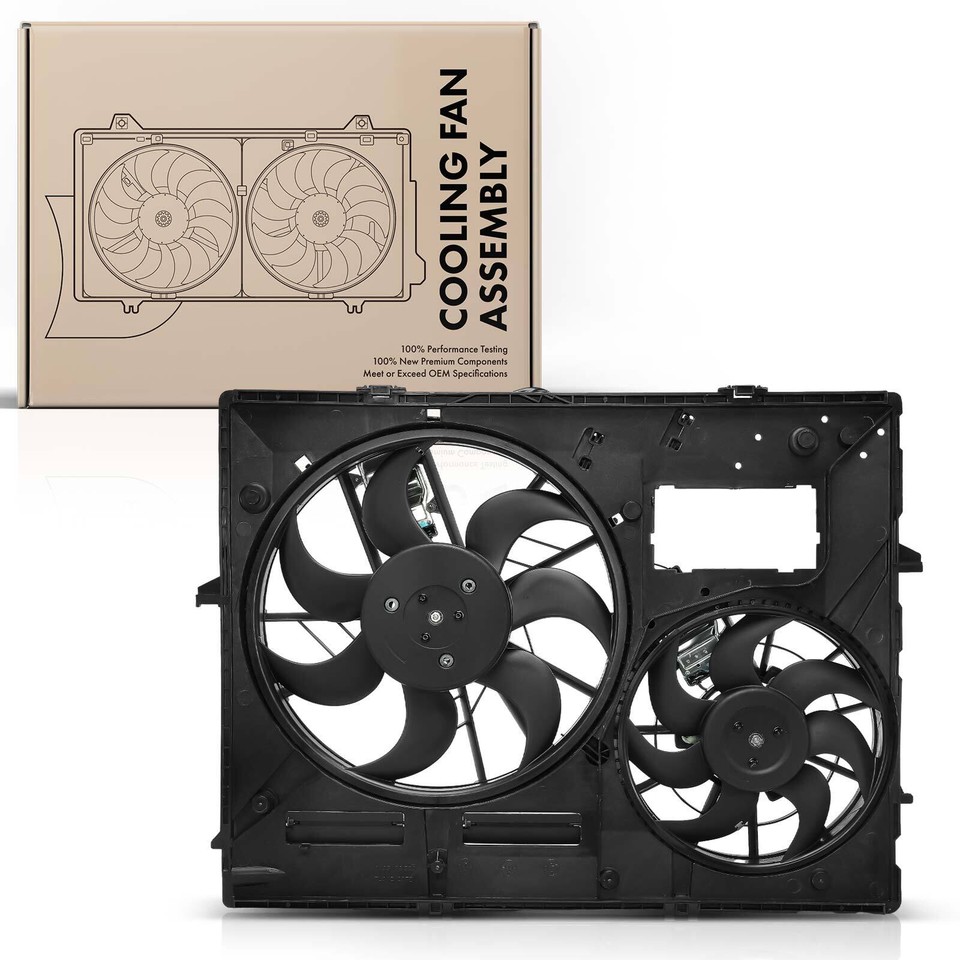 Dual Engine Radiator Cooling Fan w/ Control Model Assembly for VW ...