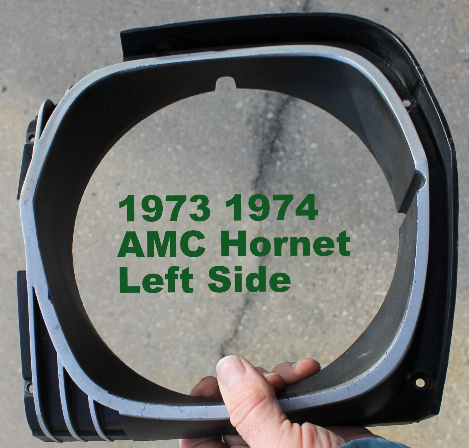 OEM 1973 1974 AMC HORNET DRIVERS LEFT SIDE HEADLIGHT TRIM BEZEL 3658331 ...