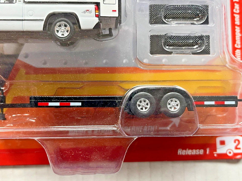 Johnny Lightning Truck & Trailer, Chevy PU / Slide-In Camper with Open ...