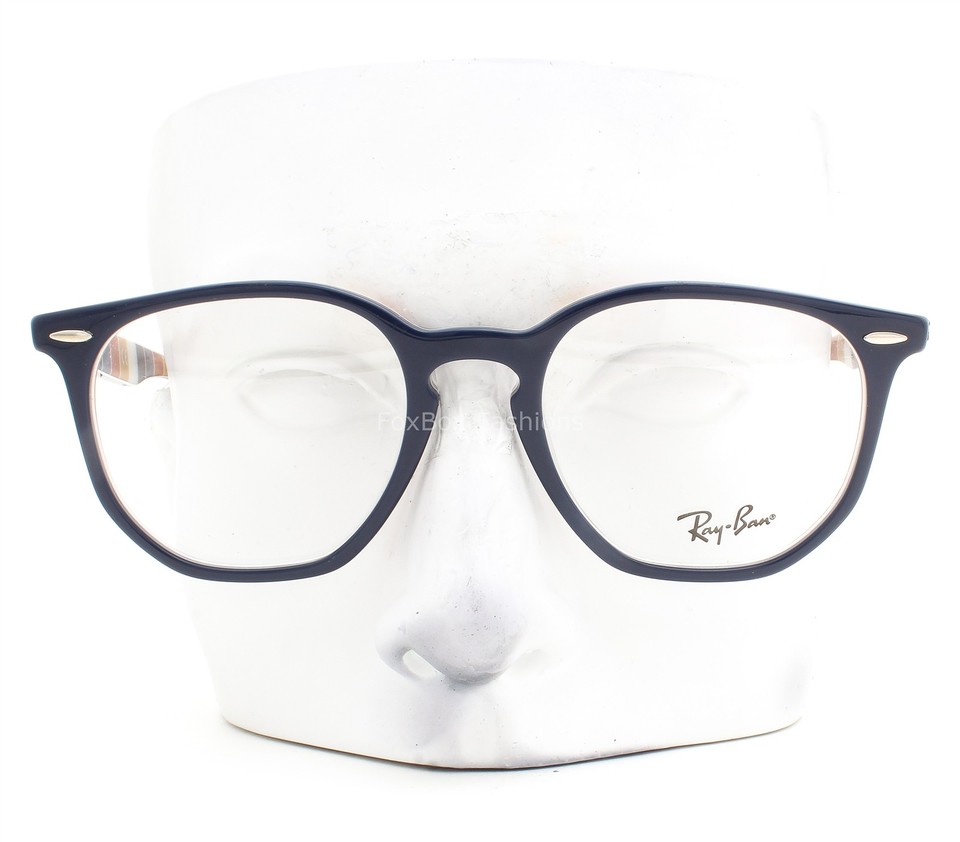 Ray-Ban Eyeglasses RB 7151 8091 Unisex Glasses Blue on Stripes 50mm No ...