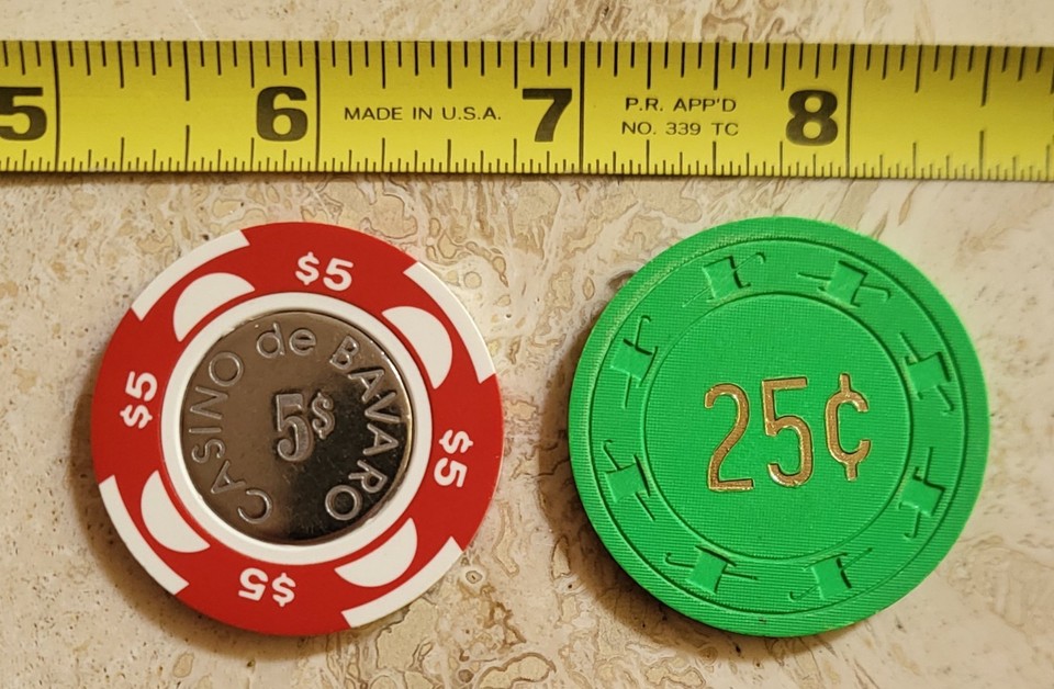 Dominican Republic Casino de Bavaro- $5 Casino Chip and Regular 25 Cent ...