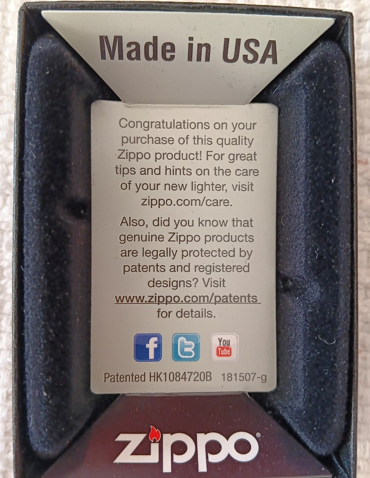 Zippo Reg Satin Chrome Windproof Lighter Brand New With Orange Sealing ...