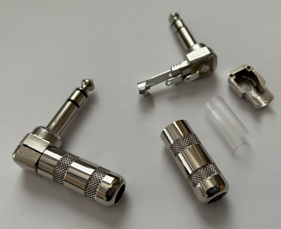 8 Pack 1/4" 6.3mm Heavy Duty Right Angle TRS Stereo Audio Plug Jack ...