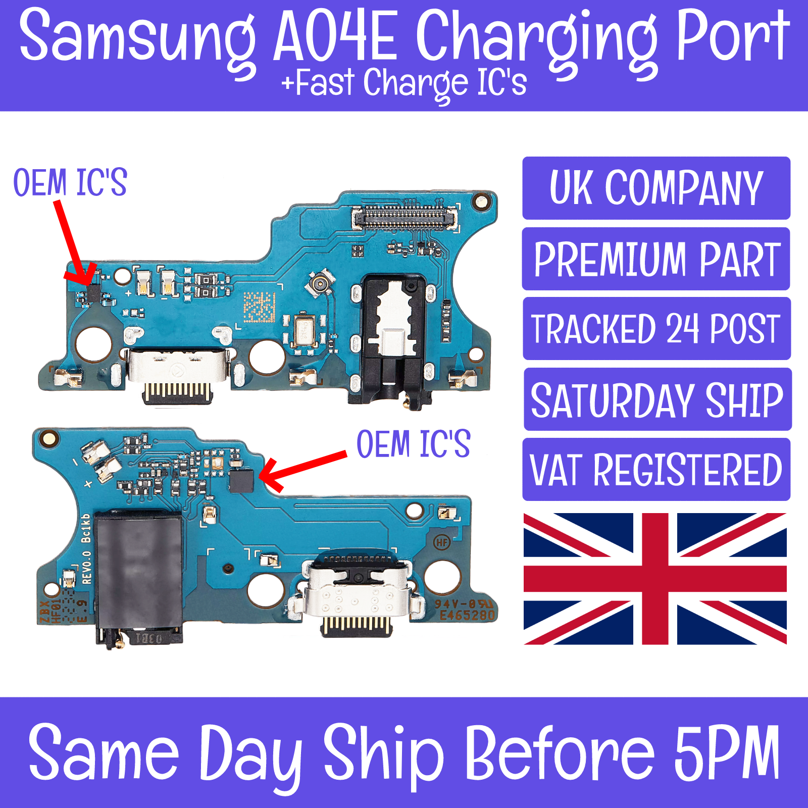 Samsung Galaxy A04e SM-A042F Charging Charge Port Dock Board PCB ...