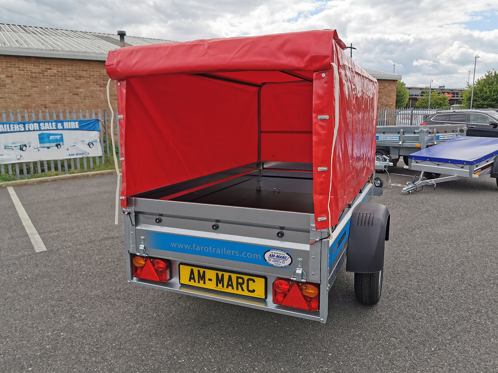 Car Trailer Camping Box Small 6.8 x 3.8ft Top Cover 750kg Red | eBay UK