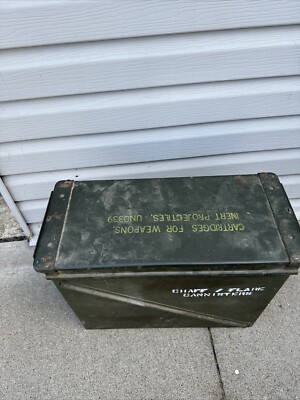 Military Steel Box Ammo Storage Metal Ammo Can Used Army Green Nice | eBay