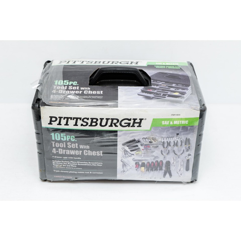 105 Piece Tool Set with 4-Drawer Chest - Mechanics Tool Kit, Ratchets ...