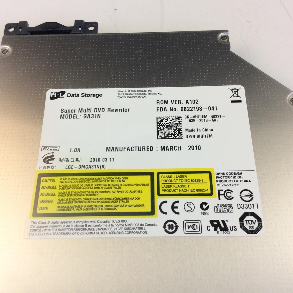 0HF1FM HF1FM Dell Studio 17-1749 17/3" DVD-RW GA31N SATA Optical Drive ...