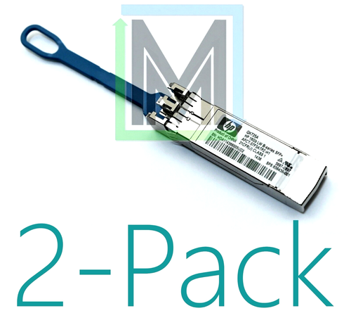 LOT OF 2 QK725A 656436-001 HP B-SERIES 16GB SFP+ LW 10Km TRANSCEIVER ...