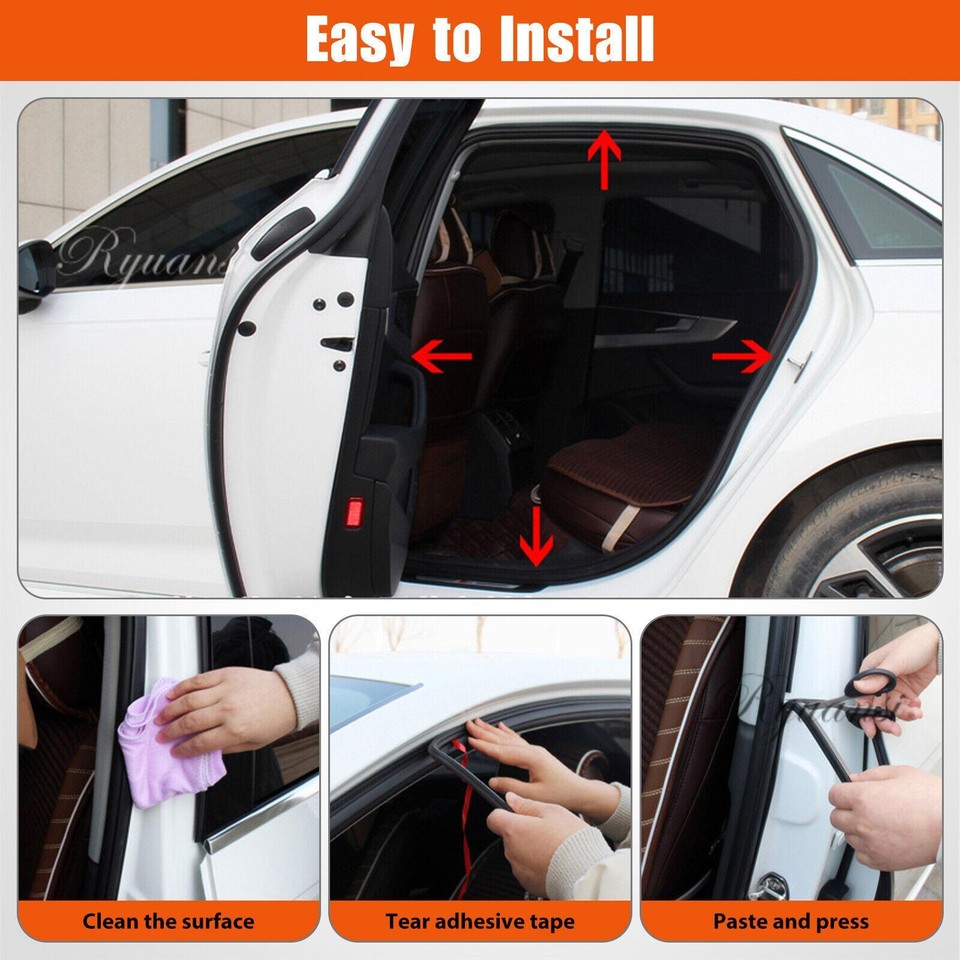 L-Shape Rubber Car Door Seal Strip Hollow Edge Guard Weatherstrip ...