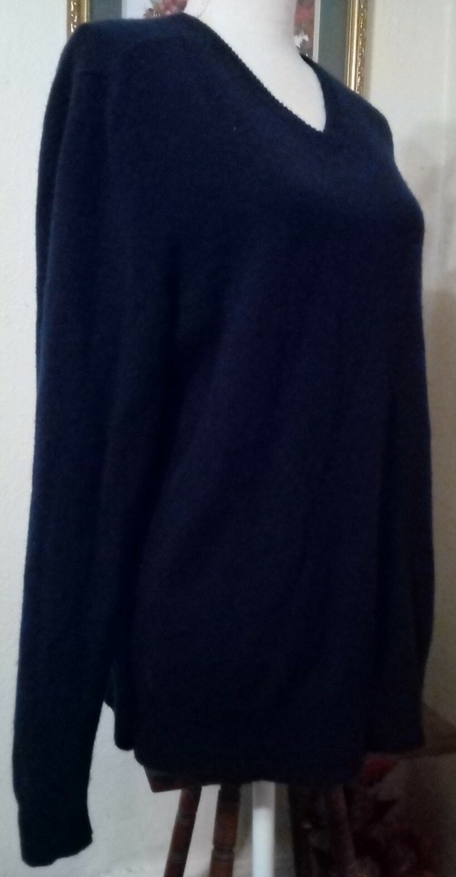 AG Green Label XL Pullover Sweater Blue Wool Cashmere Blend Long ...