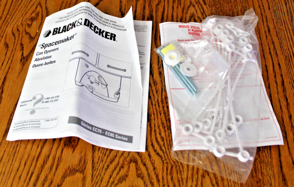 BLACK & DECKER Spacemaker EC85 Under-Counter Can Opener Knife Sharpener ...