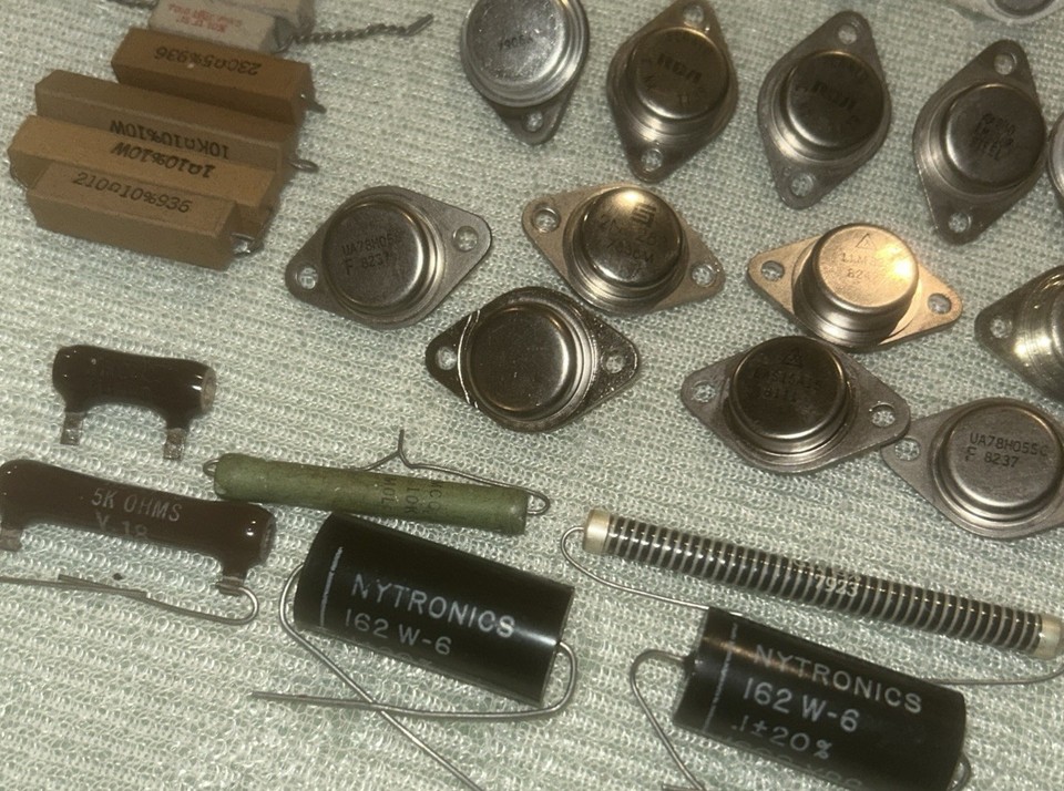 Vintage Lot of Ham Radio Transformers, Capacitors, Transistors ...