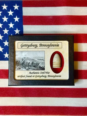 Dropped Civil War Bullet from Gettysburg in Matted Display Case with ...