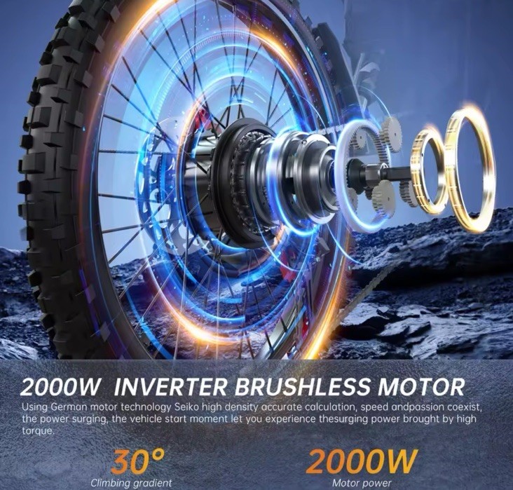 Surron Style 25” Race Electric Bike 52V 2000W Dual Battery & LCD Screen ...