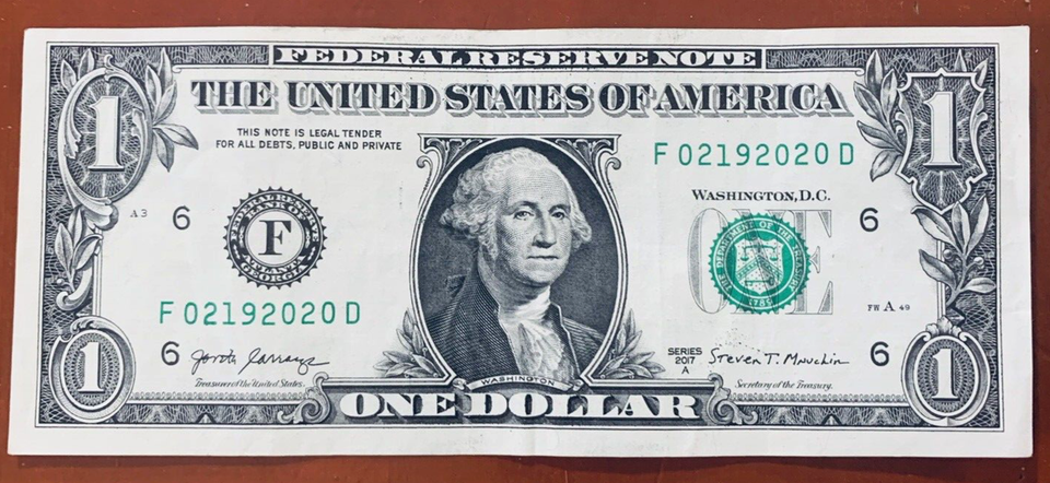 Feb 19th 2020 Birthday Note One Dollar Bill 2017A F-02-19-2020-D | eBay