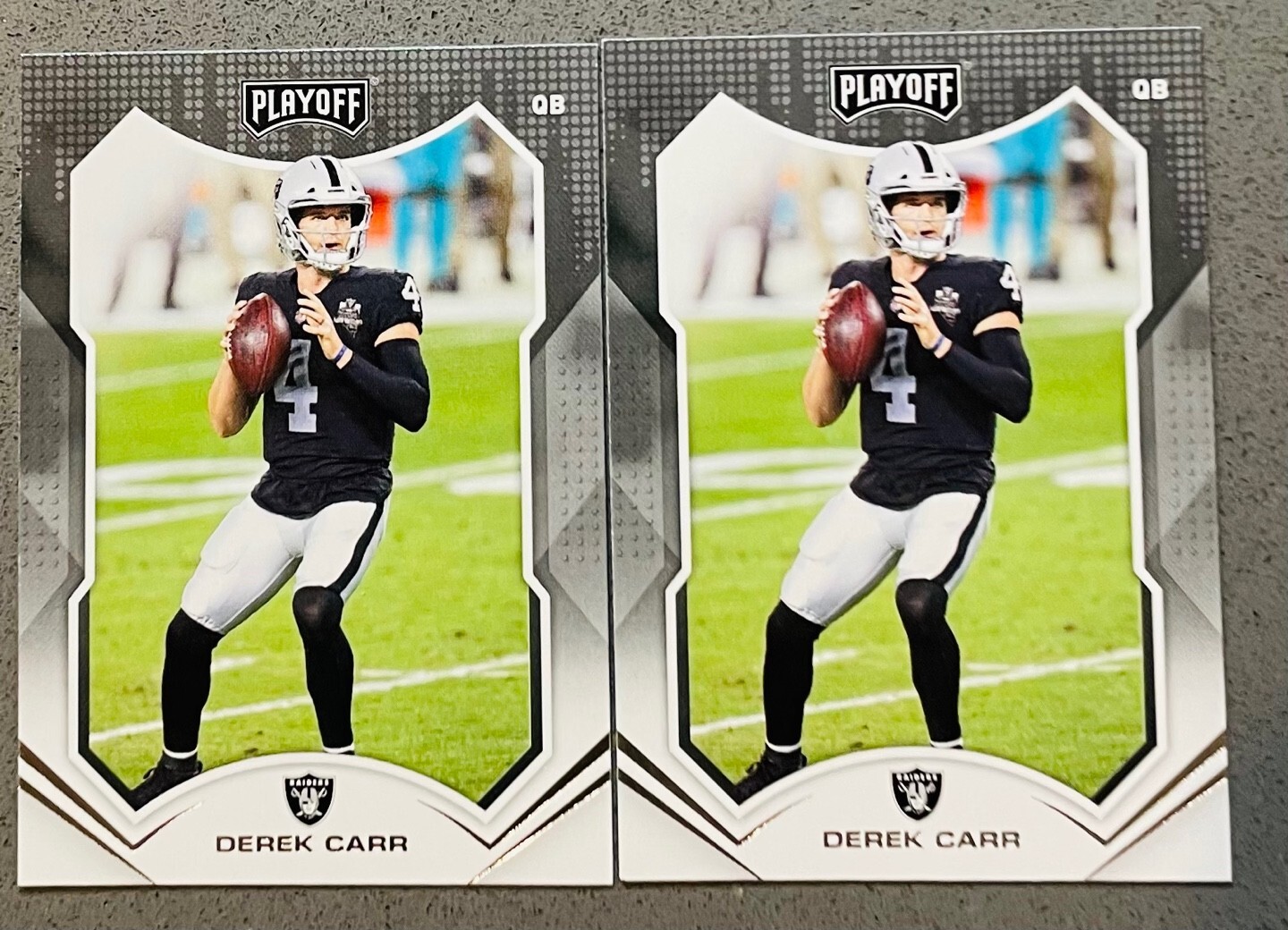 2 Lot 2021 Panini Playoff Football NFL #88 Derek Carr Base Card Raiders ...