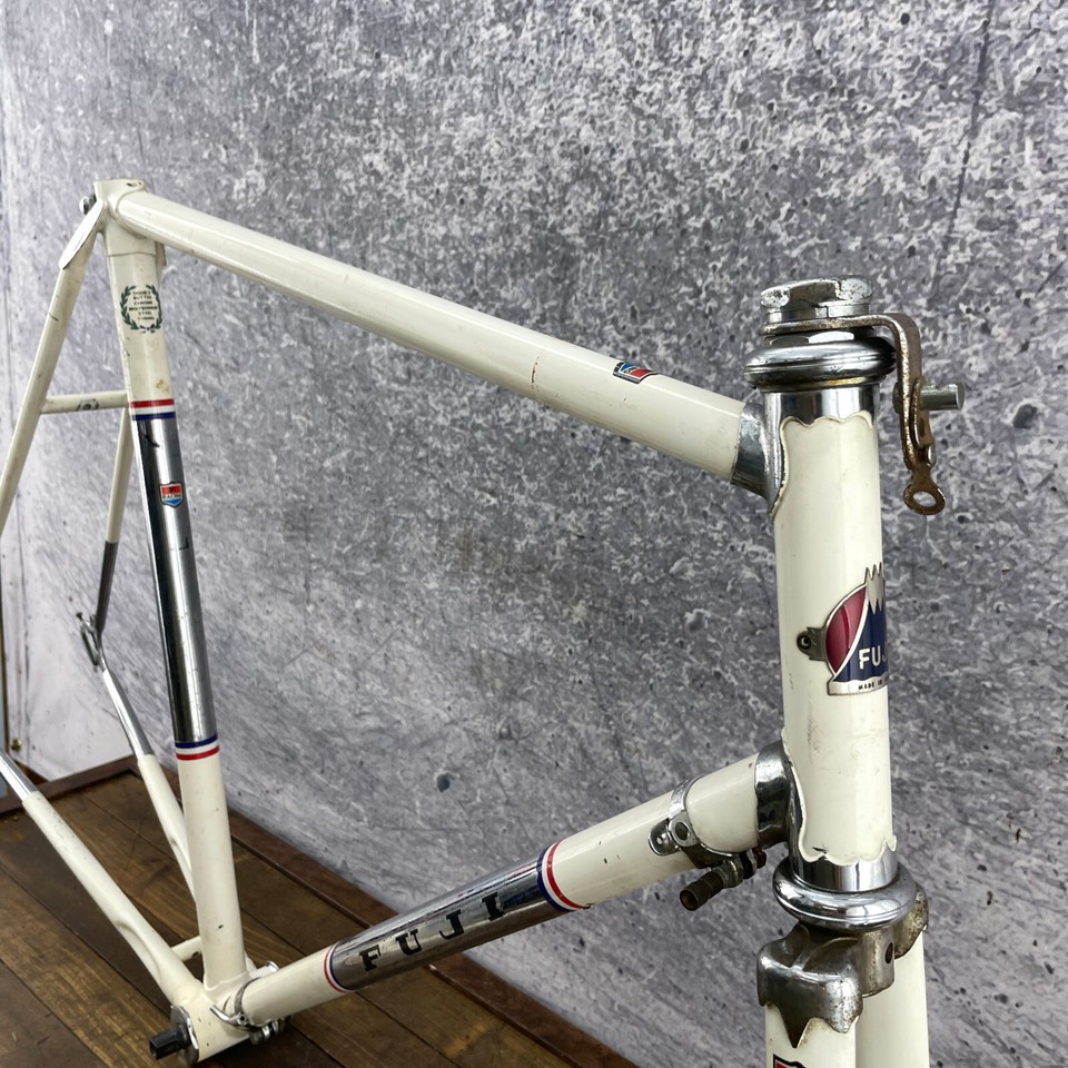 Vintage Fuji Frame Set 58 cm 700c Finest Racer Lugged Race Road White ...