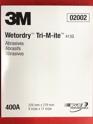3M 02002 WETORDRY 400A GRIT GRADE TRI-M-ITE 413Q ABRASIVE (50) SHEETS 9 ...