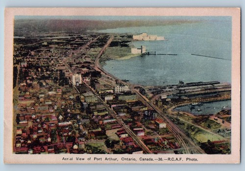 c1940 Port Arthur Ontario Canada postcard Aerial View Exterior Building ...