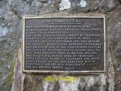 Photo 6x4 Plaque at Chartist Cave Wern Positioned just outside the cave ...