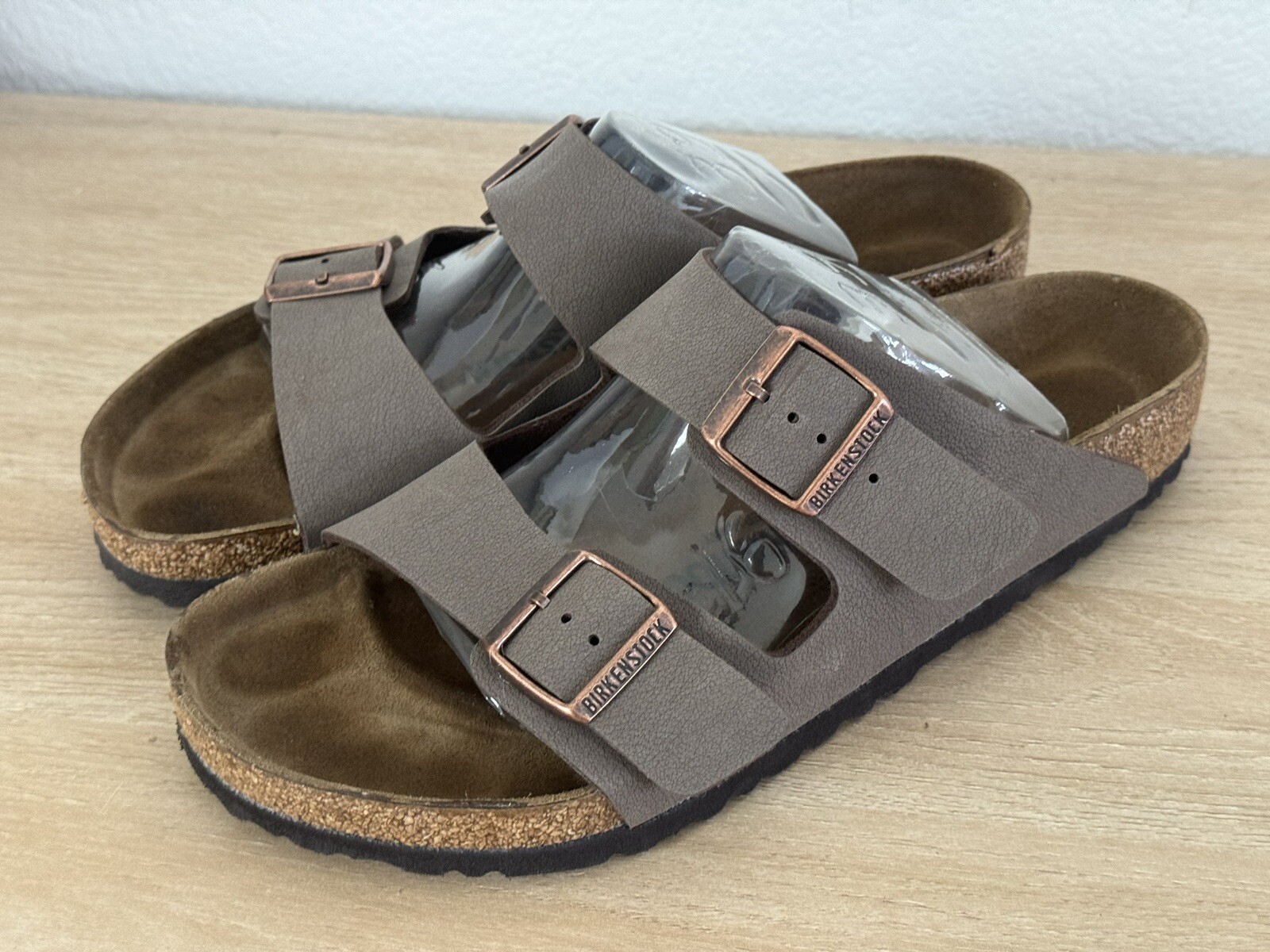 Birkenstock Arizona Birkibuc Leather Sandals Stone Men’s Size 10 | eBay
