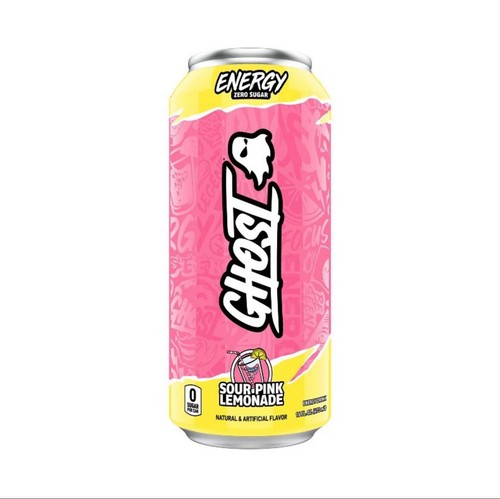 🟡 New Exclusive GHOST Sour Pink Lemonade Zero Sugar Energy Drink 16 Fl ...