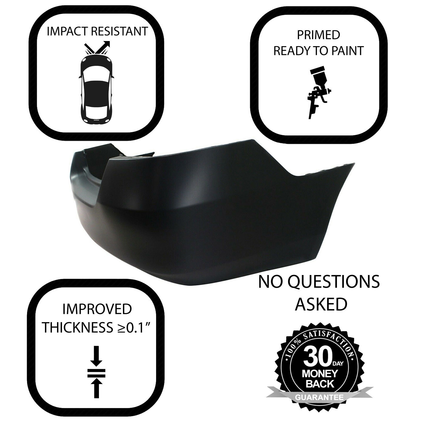 Primed Rear Bumper Cover For 2006-2007 Honda Accord Sedan Hybrid ...